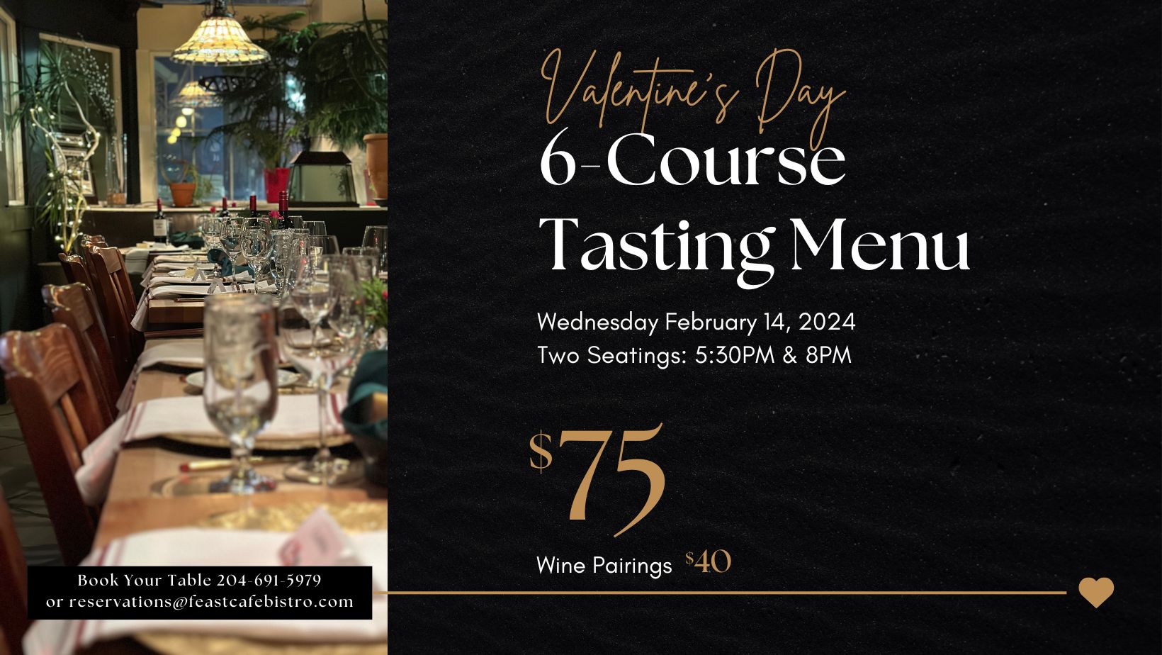 Valentine’s Day Tasting Menu | Feast Cafe Bistro